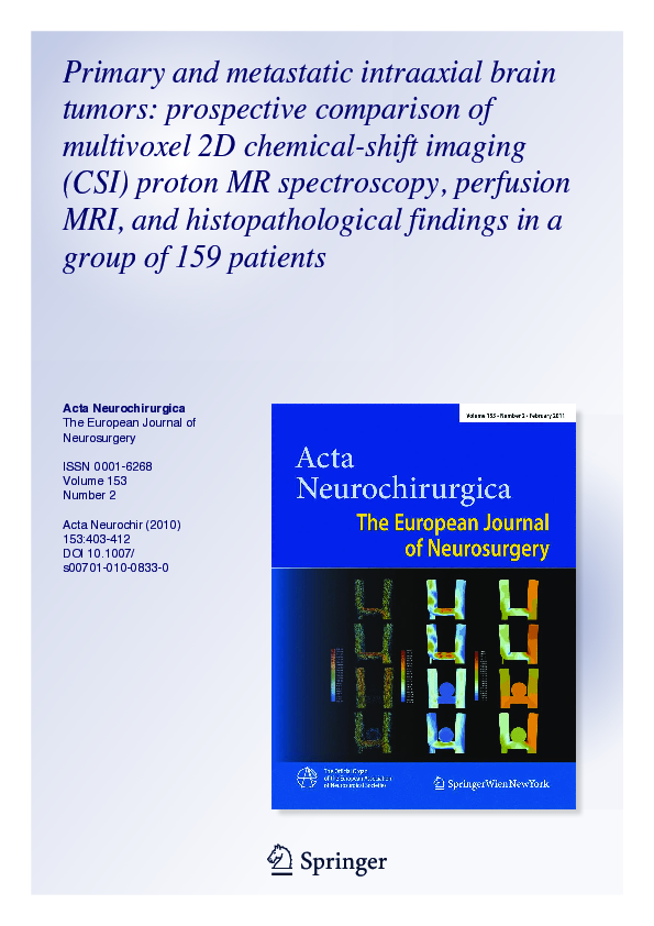 (PDF) Primary and metastatic intraaxial brain tumors: prospective ...