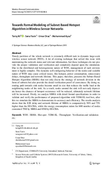 (PDF) Formal Modeling of Subnet-Based Hotspot Algorithm