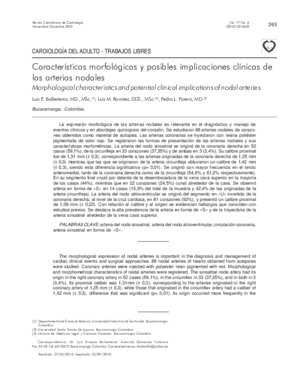 (PDF) Características morfológicas y posibles implicaciones clínicas de ...