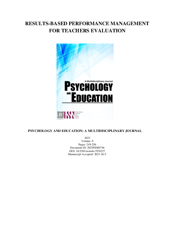 (PDF) Results-Based Performance Management for Teachers Evaluation