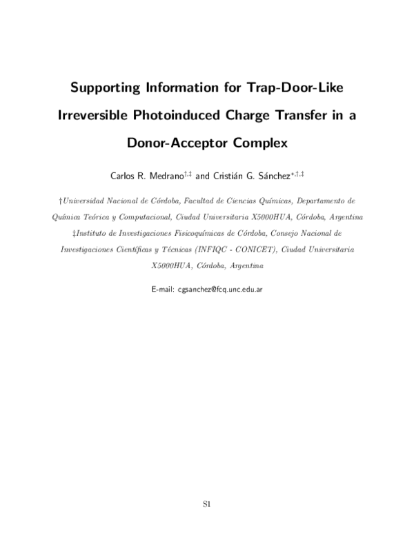 (PDF) Trap-Door-Like Irreversible Photoinduced Charge Transfer in a ...