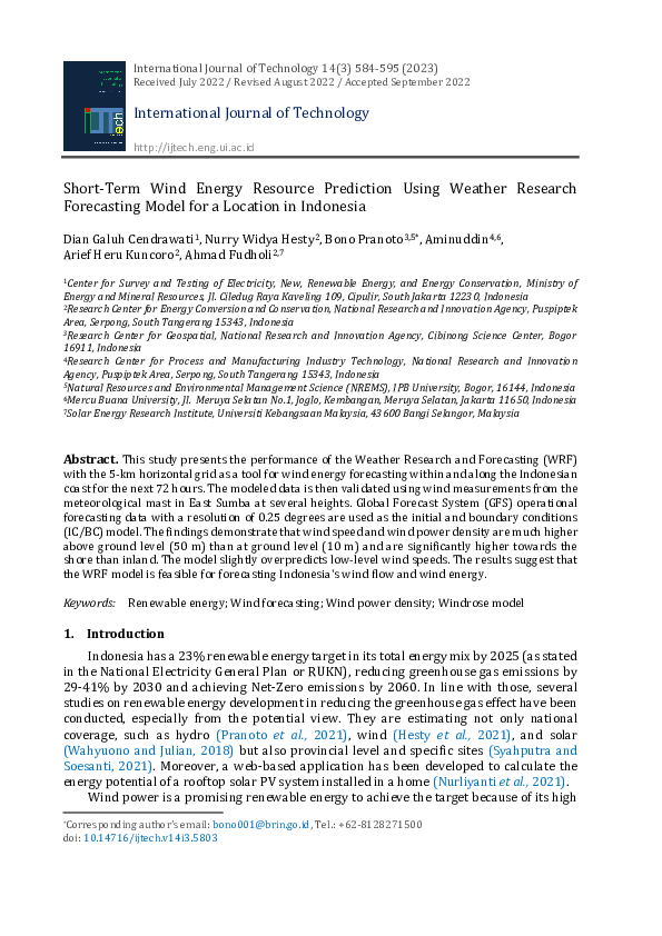 (PDF) Short-Term Wind Energy Resource Prediction Using Weather Research ...