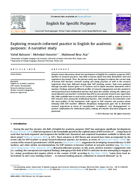 (PDF) Exploring research-informed practice in English for academic ...