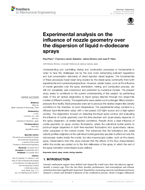 (PDF) Experimental Analysis on the Influence of Nozzle Geometry Over the Dispersion of Liquid N ...