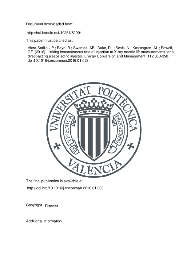 (PDF) Linking instantaneous rate of injection to X-ray needle lift ...