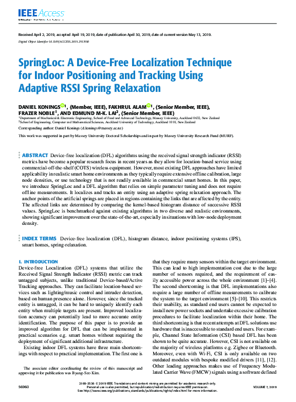 (PDF) SpringLoc: Adaptive RSSI for Indoor Localization