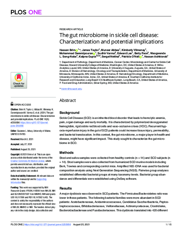(PDF) The gut microbiome in sickle cell disease: Characterization and potential implications