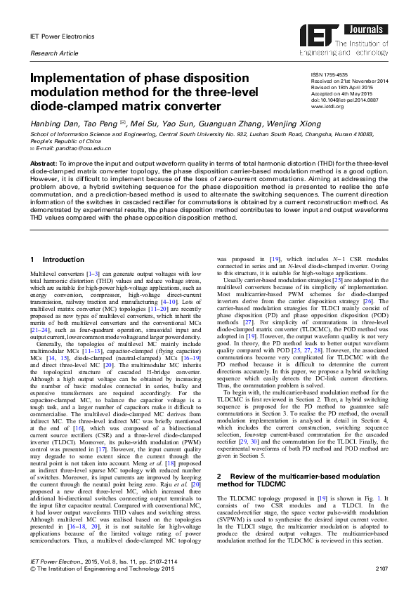 (PDF) Implementation of phase disposition modulation method for the ...