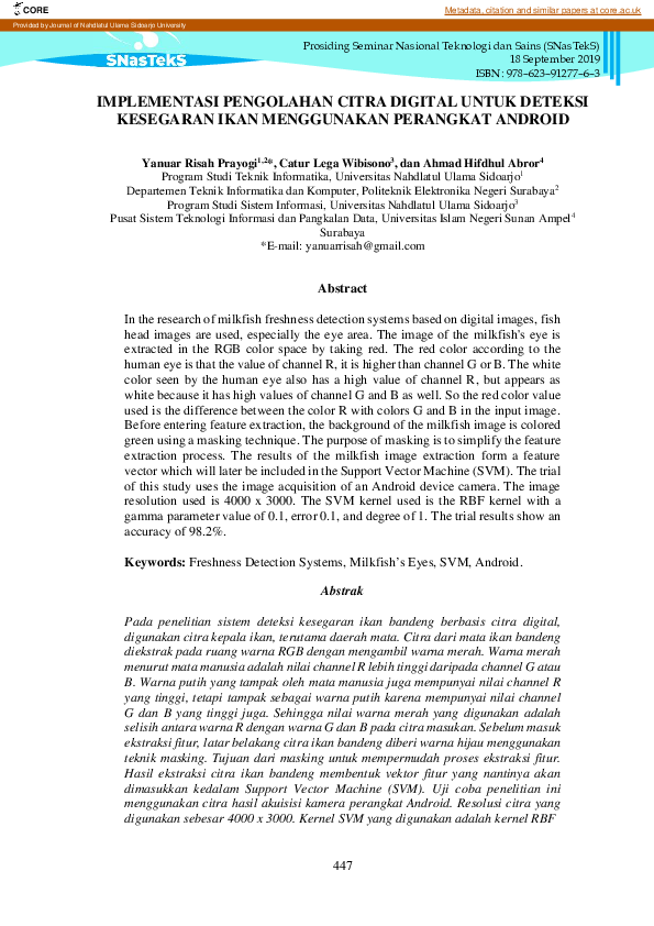 (PDF) Implementasi Pengolahan Citra Digital Untuk Deteksi Kesegaran ...