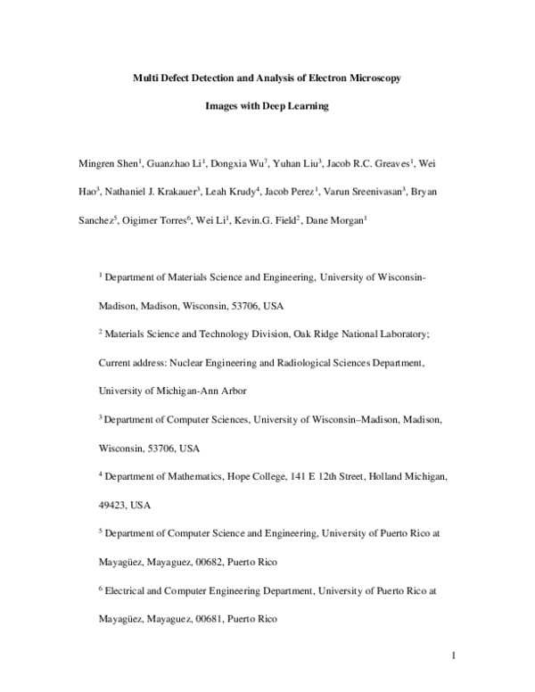 (PDF) Multi defect detection and analysis of electron microscopy images ...