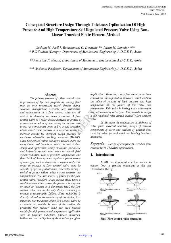 (PDF) Conceptual Structure Design Through Thickness Optimization Of High Pressure And High ...