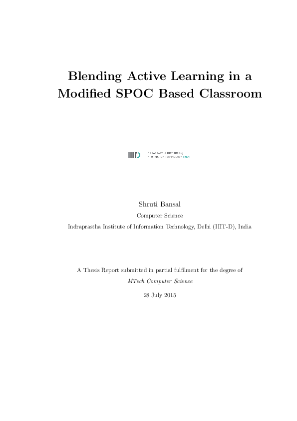 (PDF) Blending active learning in a modified SPOC based classroom