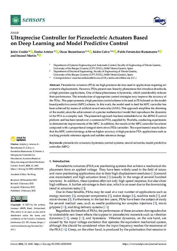 (PDF) Ultraprecise Controller for Piezoelectric Actuators Based on Deep Learning and Model ...