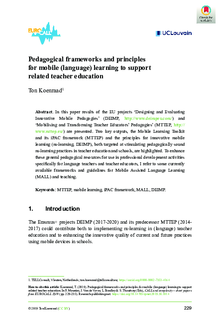 (PDF) Pedagogical frameworks and principles for mobile (language ...