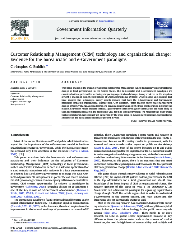 (PDF) Customer Relationship Management (CRM) technology and ...