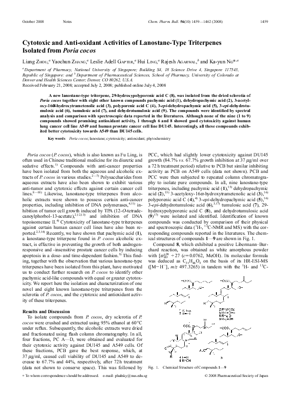 (PDF) Cytotoxic and antioxidant activities of diterpenes and sterols ...