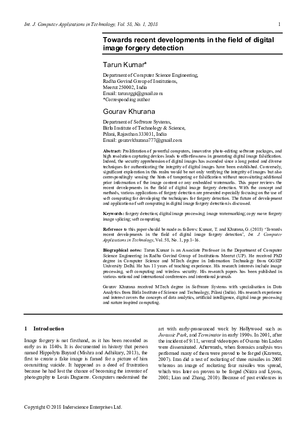(PDF) Towards recent developments in the field of digital image forgery ...