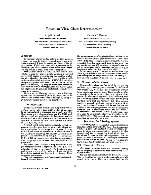 (PDF) Bayesian view class determination