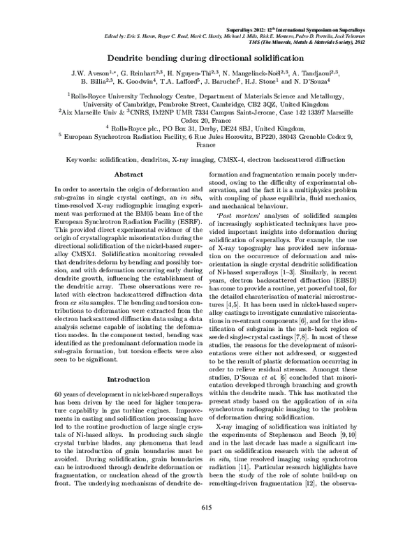 (PDF) Dendrite Bending during Directional Solidification