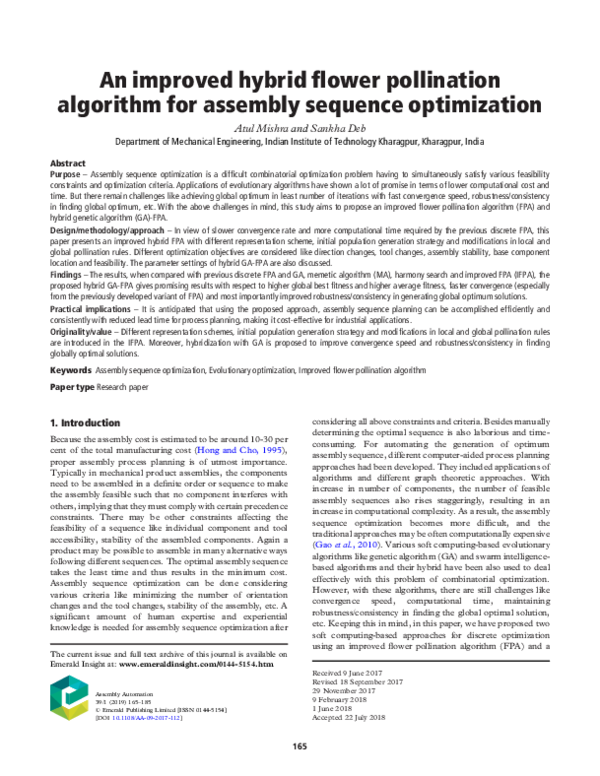 (PDF) An improved hybrid flower pollination algorithm for assembly ...