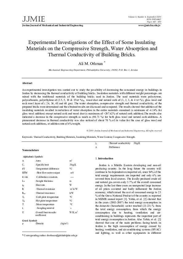 (PDF) Experimental Investigations of the Effect of Some Insulating ...