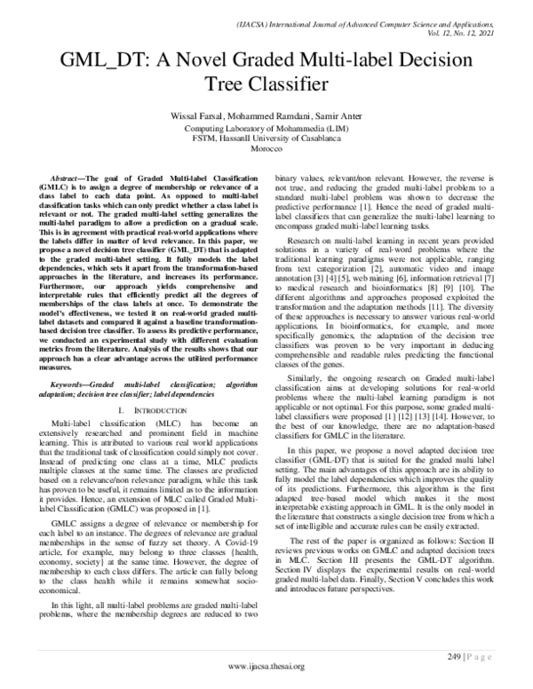 (PDF) GML_DT: A Novel Graded Multi-label Decision Tree Classifier
