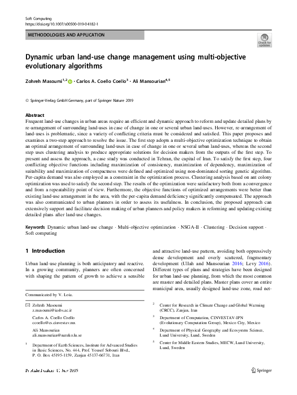 (PDF) Dynamic urban land-use change management using multi-objective evolutionary algorithms