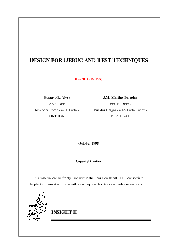 Pdf Design For Debug And Test Techniques 7693