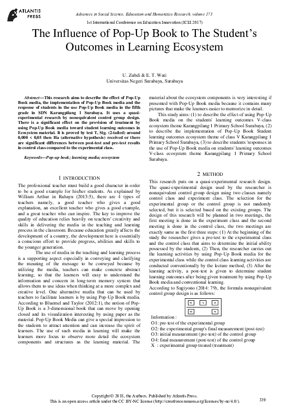(PDF) The Influence of Pop-Up Book to The Student's Outcomes in ...