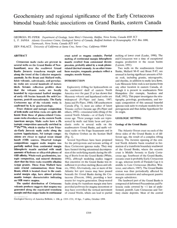 (PDF) Geochemistry and regional significance of the Early Cretaceous ...