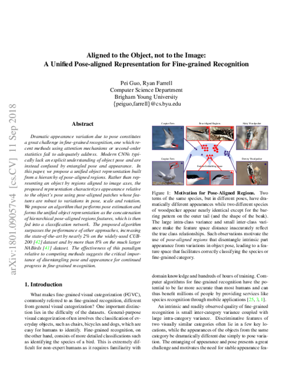 (PDF) Pose-Aligned Representation for Recognition