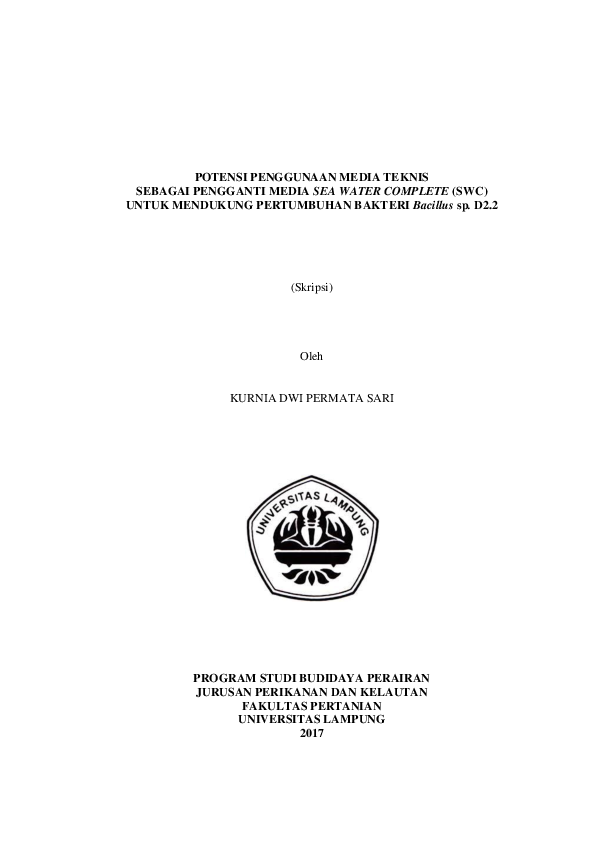 (PDF) POTENSI PENGGUNAAN MEDIA TEKNIS SEBAGAI PENGGANTI MEDIA SEA WATER COMPLETE (SWC)UNTUK ...