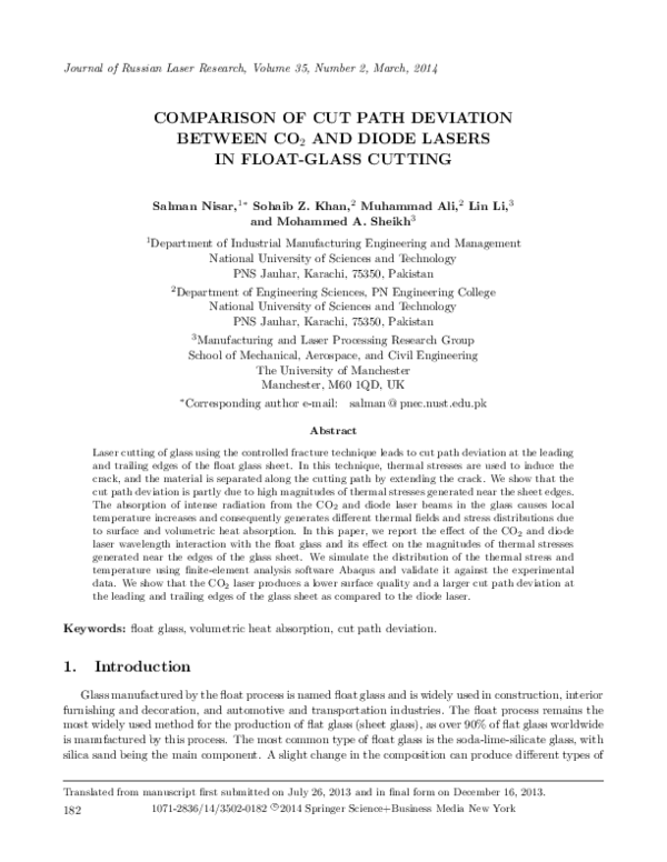 (PDF) Comparison of Cut Path Deviation Between CO2 and Diode Lasers in ...