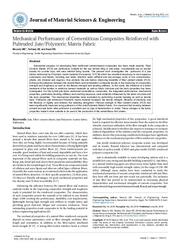 (PDF) Mechanical Performance of Cementitious Composites Reinforced with ...