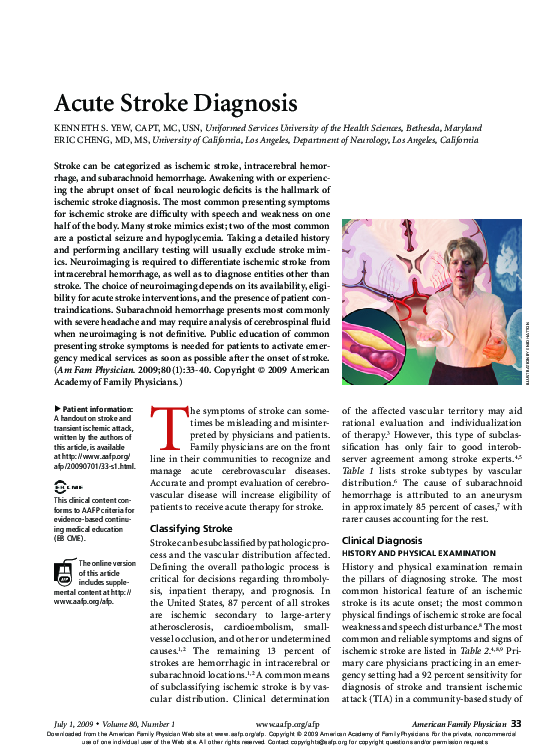 (PDF) Acute stroke diagnosis