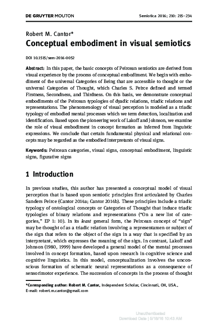(PDF) Conceptual embodiment in visual semiotics