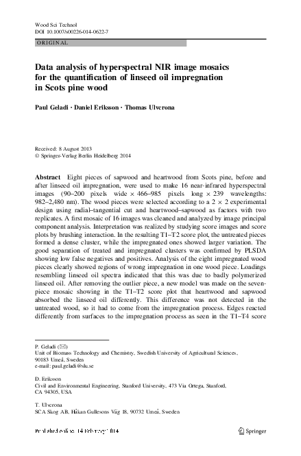 (PDF) Data analysis of hyperspectral NIR image mosaics for the quantification of linseed oil ...