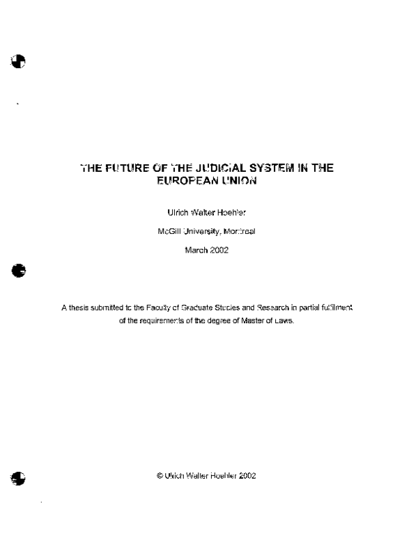 (PDF) The Future of the Judicial System of the European Union