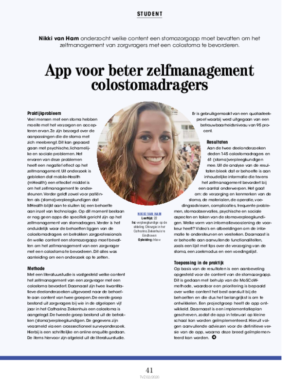 (PDF) App voor beter zelfmanagement colostomadragers