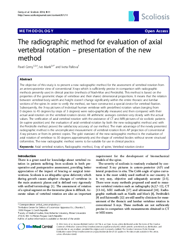 (PDF) The radiographic method for evaluation of axial vertebral ...