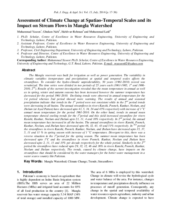 (PDF) Assessment of Climate Change at Spatiao-Temporal Scales and its ...