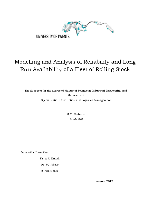 (PDF) Modelling and Analysis of Reliability and Long Run Availability ...