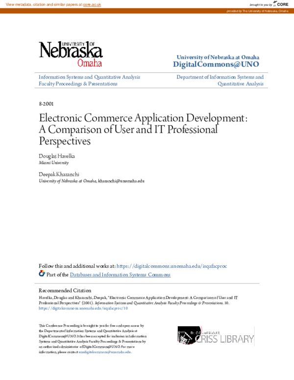 (PDF) Electronic Commerce Application Development