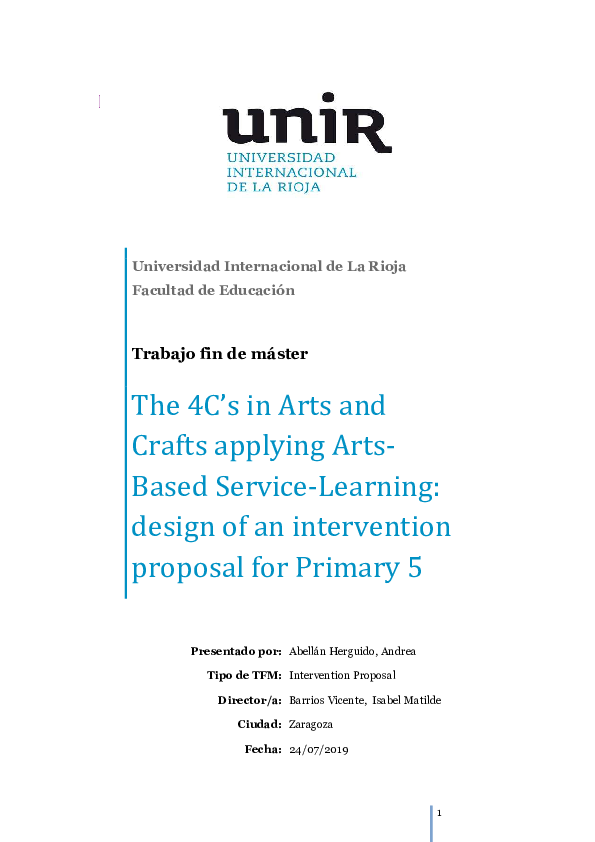(PDF) The 4C’s in Arts and Crafts applying ArtsBased Service-Learning ...