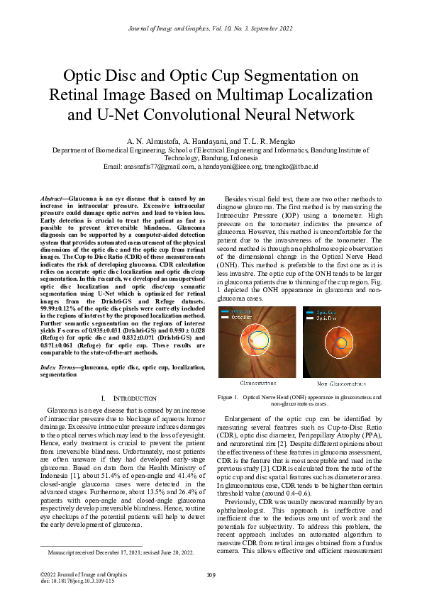 (PDF) Optic Disc and Optic Cup Segmentation on Retinal Image Based on ...