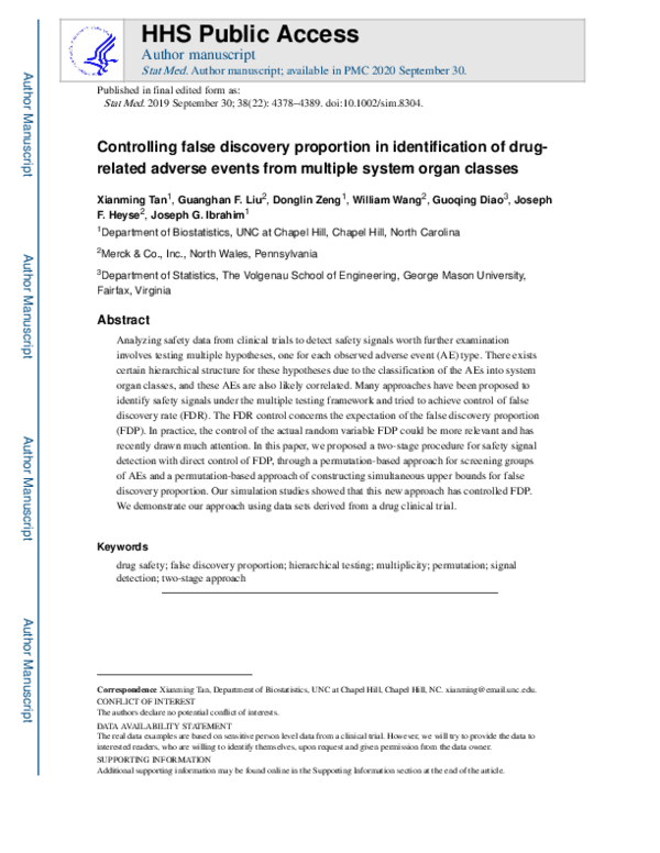 (PDF) Controlling false discovery proportion in identification of drug ...