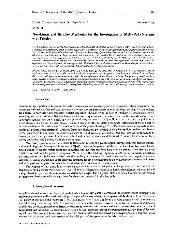 (PDF) Non-Linear and Iterative Mechanics for the Investigation of Multi ...