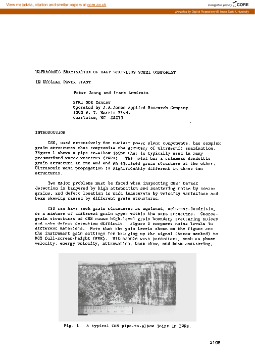 (PDF) Ultrasonic Examination of Cast Stainless Steel Component in ...