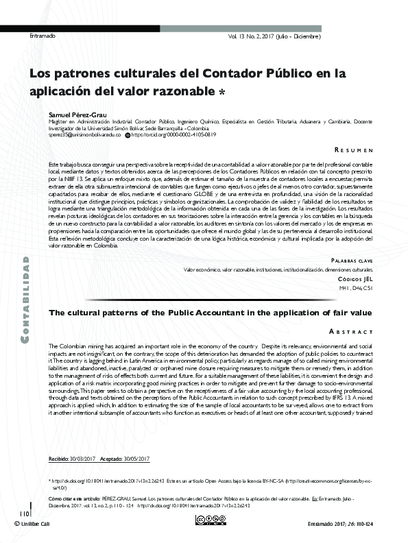 (PDF) LOS PATRONES CULTURALES DEL CONTADOR PÚBLICO ANTE LA APLICACIÓN ...