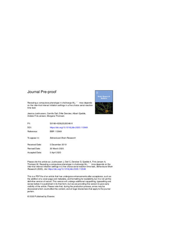 (PDF) Revealing a compulsive phenotype in cholinergic M4-/- mice ...